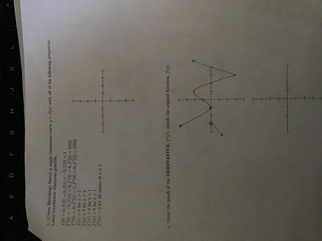 3. (Curve Sketching) Sketch a single continuous curve | Chegg.com