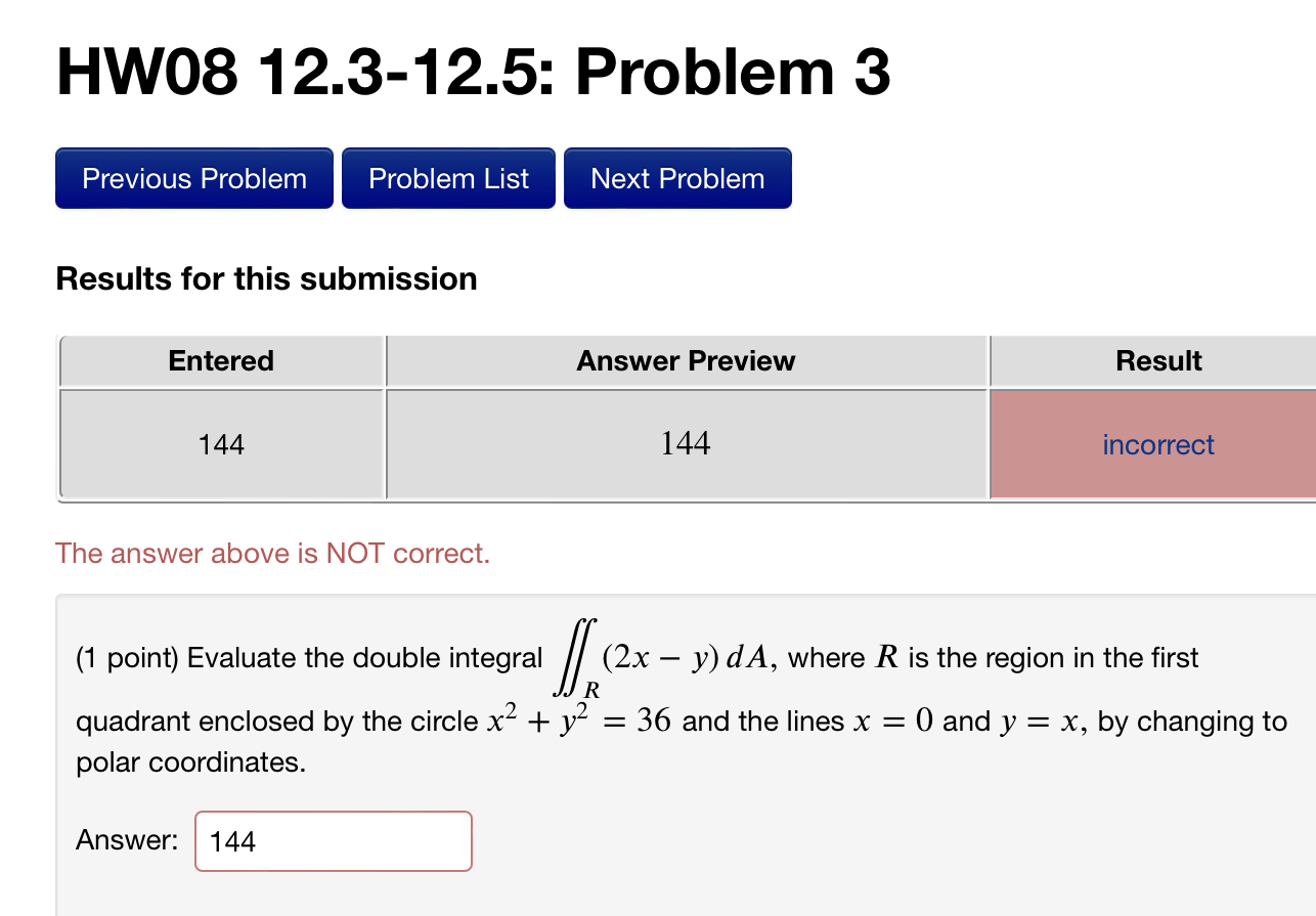 Solved HW08 12.3-12.5: Problem 3 Results for this submission | Chegg.com