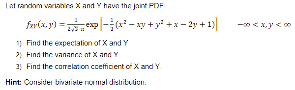 Solved Let random variables X and Y have the joint PDF | Chegg.com