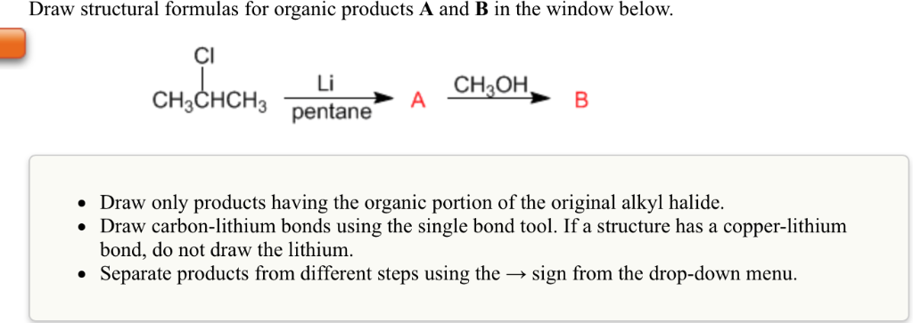 Solved Draw structural formulas for organic products A and B | Chegg.com