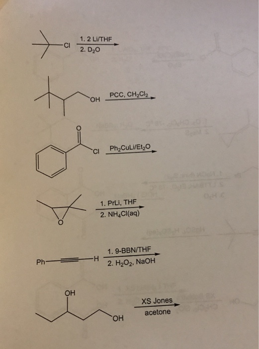 Solved 1. 2 Li/THF or 1. PrLi, THF 2. NH4CI(aq) 1. 9-BBN/THF | Chegg.com