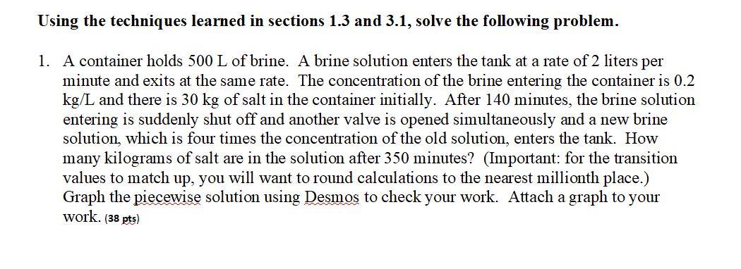 Solved Using the techniques learned in sections 1.3 and 3.1, | Chegg.com