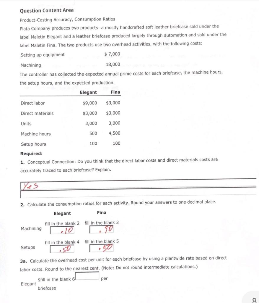Solved Question Content Area Product-Costing Accuracy, | Chegg.com