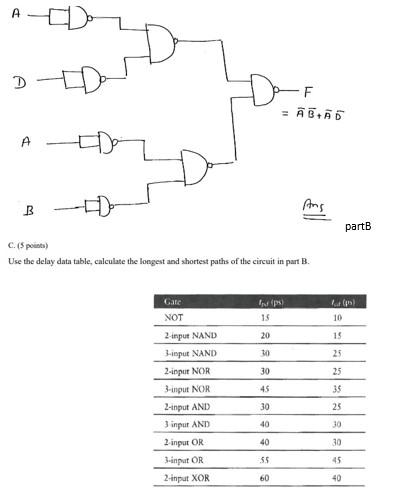C. (5 poists) Use the delay data table, calculate the | Chegg.com