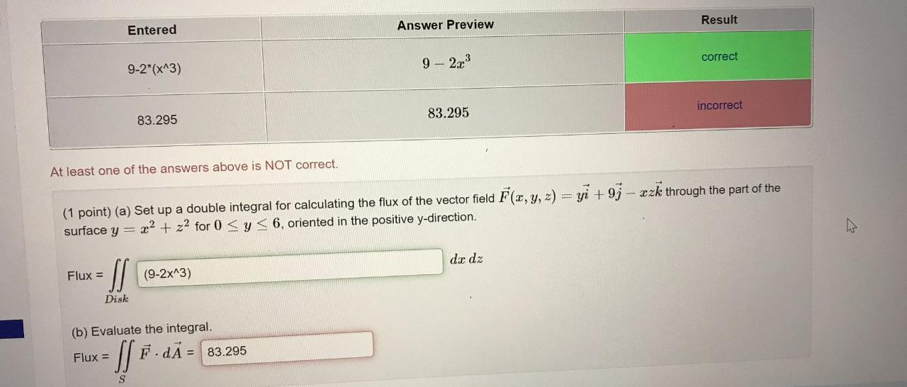 Solved Entered Answer Preview Result 9-2*(x^3) 9 - 2x³ | Chegg.com