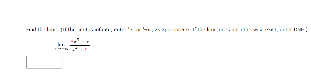 Solved Find the limit. (If the limit is infinite, enter ' ∞ | Chegg.com