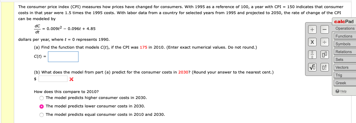 Solved The consumer price index (CPI) measures how prices | Chegg.com
