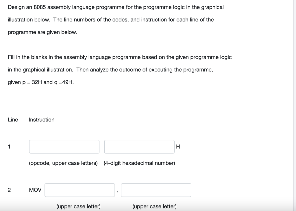 Solved Design an 8085 assembly language programme for the | Chegg.com