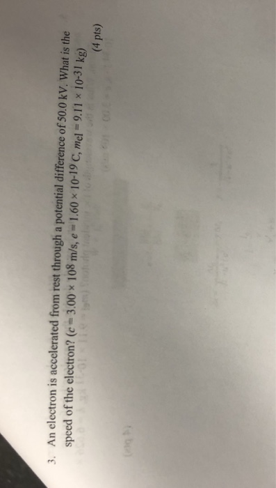 Solved An Electron Is Accelerated From Rest Through A
