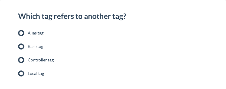 Solved Which tag refers to another tag?Alias tagBase | Chegg.com