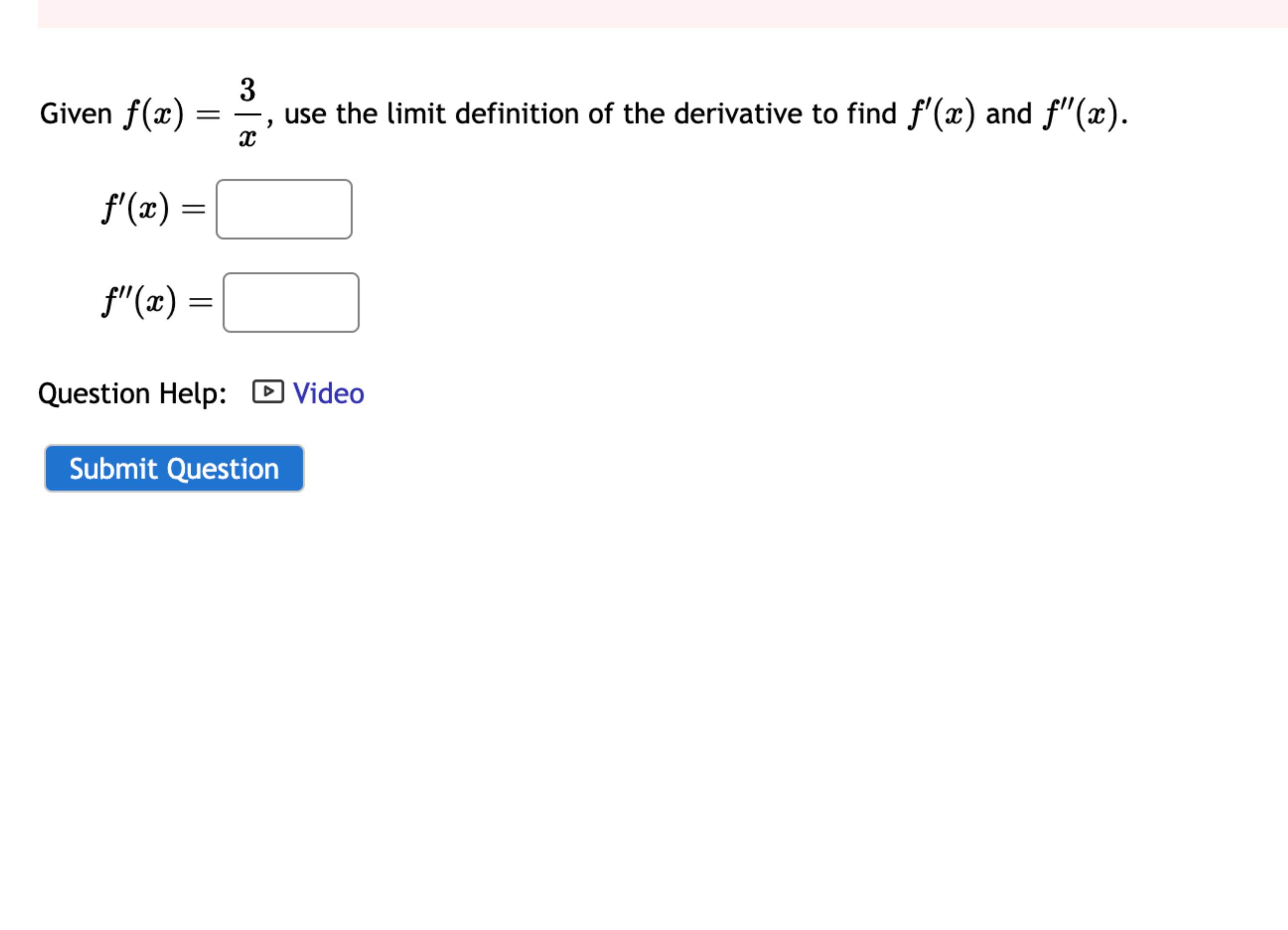 Solved Given f(x)=3x, ﻿use the limit definition of the | Chegg.com