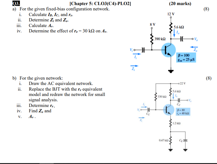 Solved (20 marks) (8) 12 V 03. Chapter 5: CLO3(C4)-PLO2] a) | Chegg.com