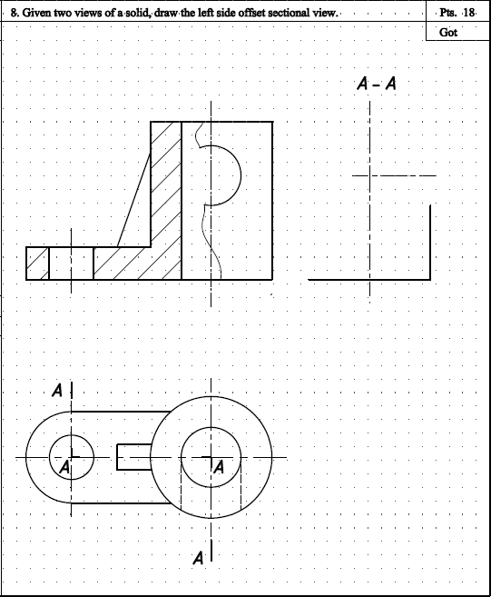 Solved 8. Given two views of a solid, draw the left side | Chegg.com