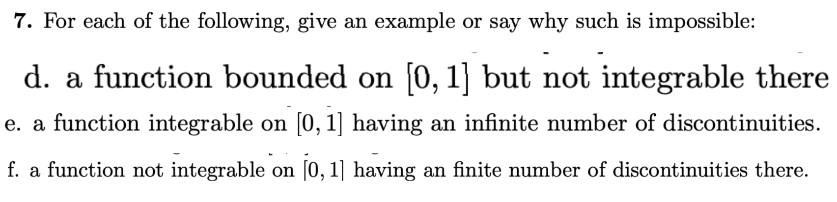 Solved 7. For each of the following, give an example or say | Chegg.com