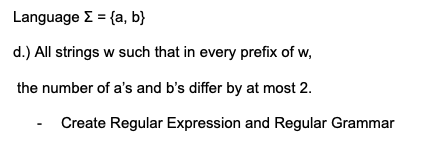 Language Σ={a,b} d.) All strings w such that in every | Chegg.com