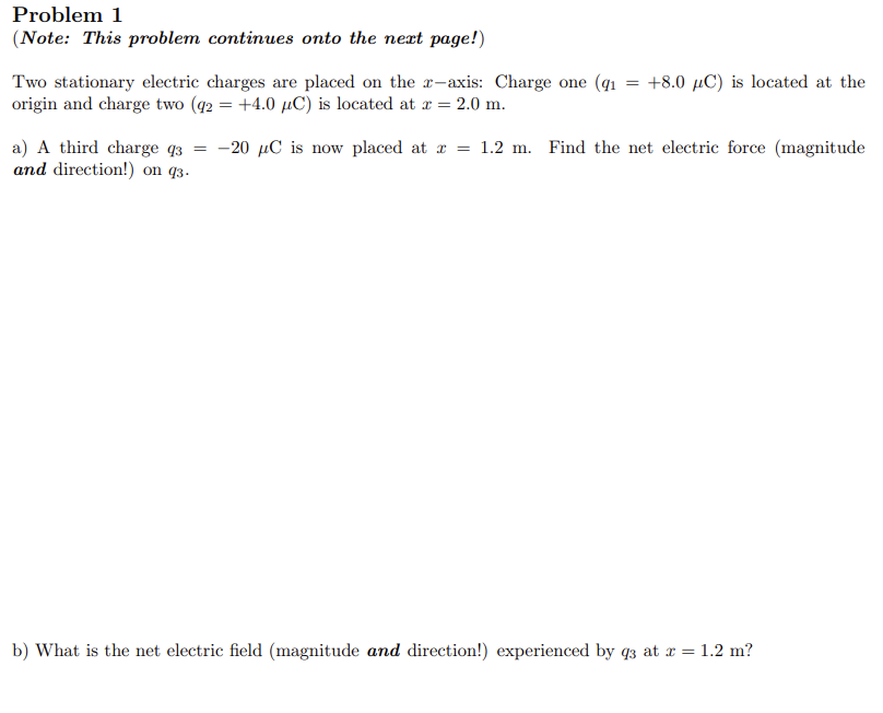 Solved Problem 1 (Note: This problem continues onto the next | Chegg.com
