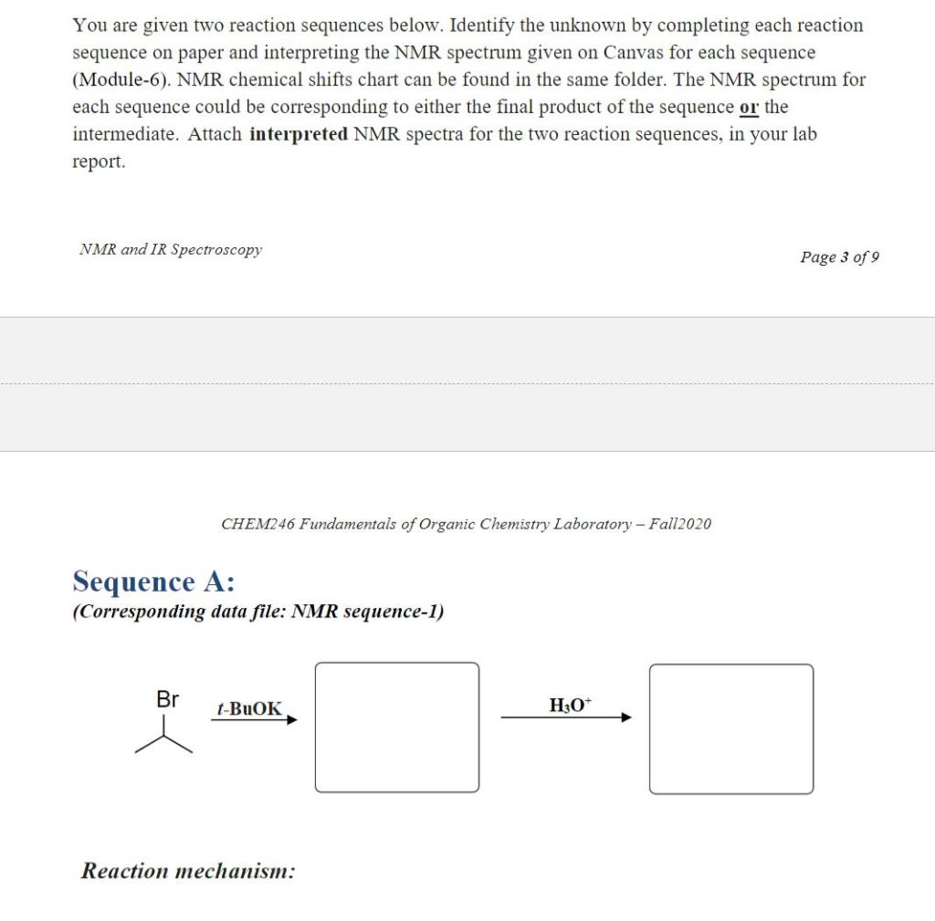 Solved You are given two reaction sequences below. Identify | Chegg.com