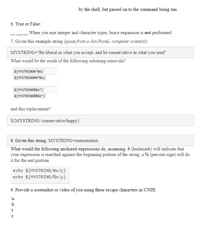 Solved echo \$i \$((i++)) \$i will output: 2. For the below: | Chegg.com