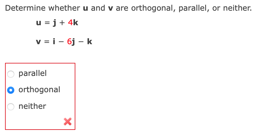 Solved Determine Whether U And V Are Orthogonal Parallel