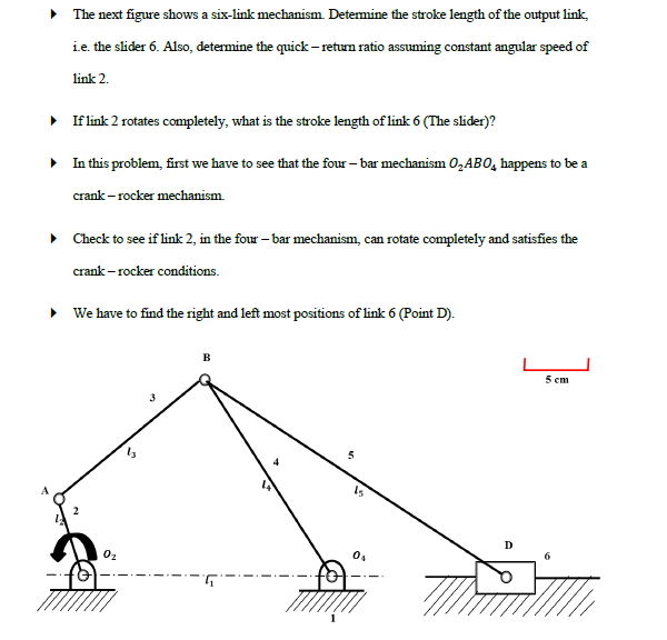 Solved - ﻿The next figure shows a six-link mechanism. | Chegg.com