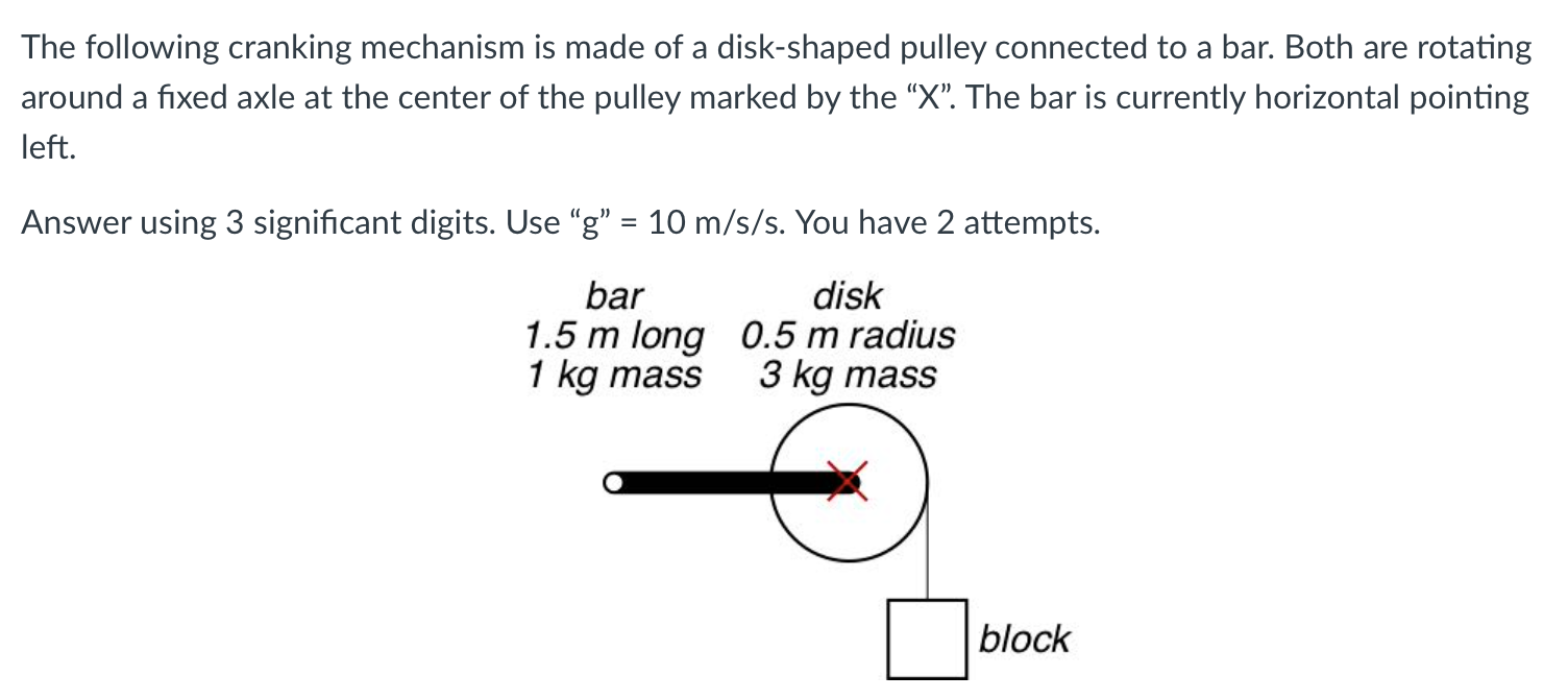 Solved 1) What is the moment of inertia of the bar and | Chegg.com