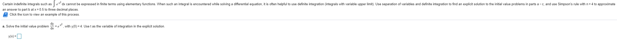 Solved Certain indefinite integrals such as ſa dx cannot be | Chegg.com
