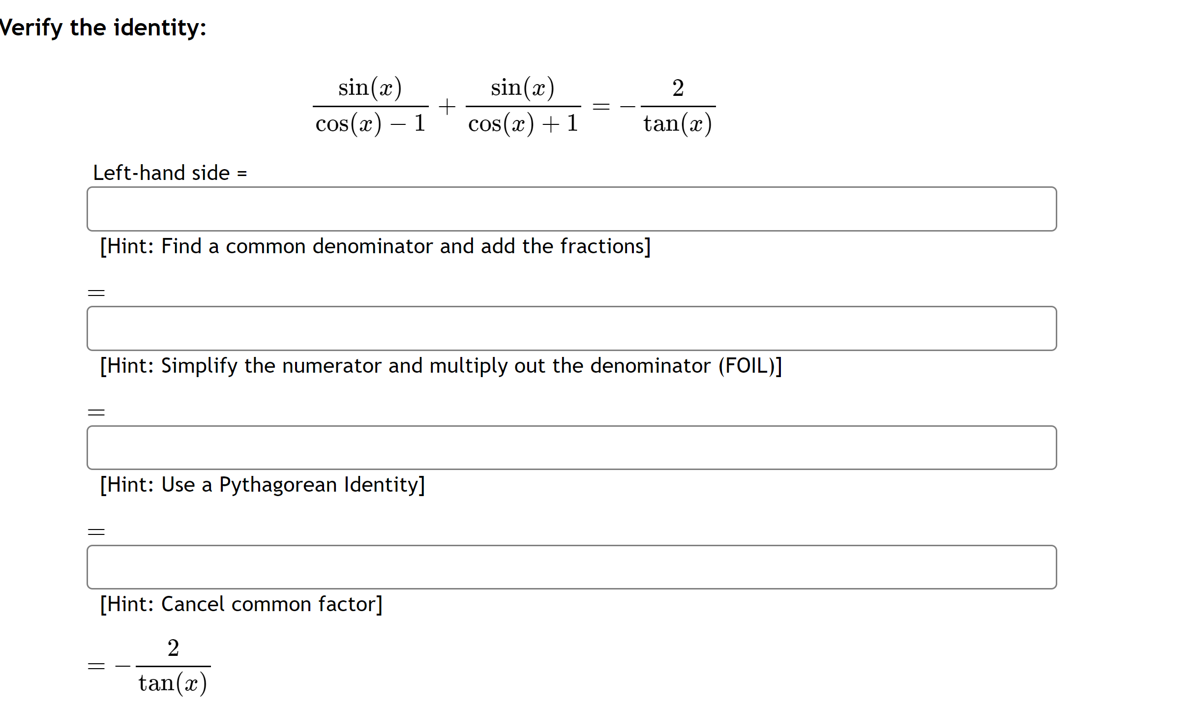 Solved Verify the | Chegg.com
