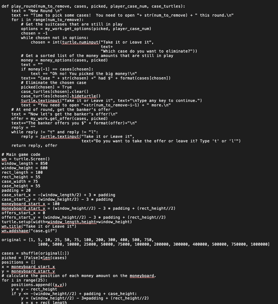 Project 6: Deal or No Deal In this assignment you | Chegg.com