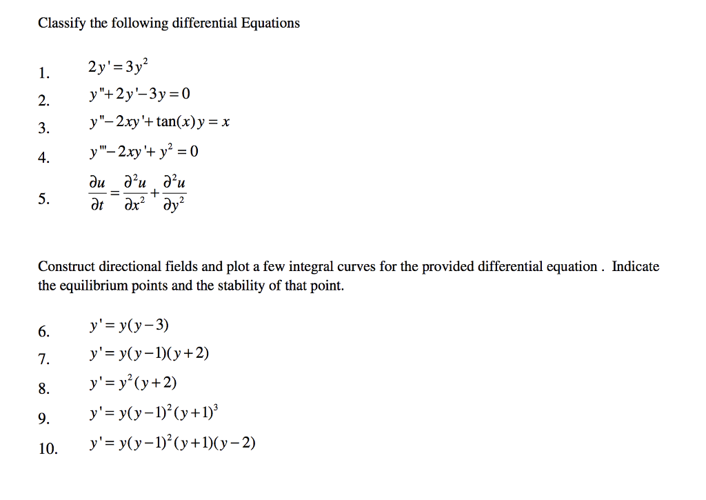 Solved Classify the following differential Equations y "-2xy | Chegg.com