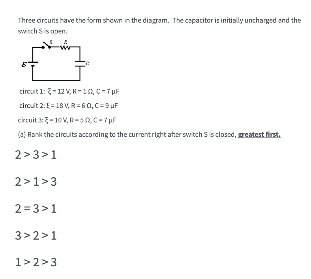 Solved Three circuits have the form shown in the diagram. | Chegg.com