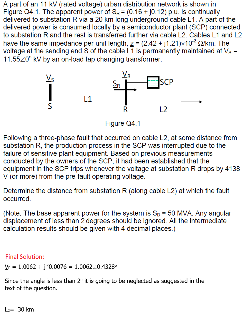 A part of an 11 kV (rated voltage) urban distribution | Chegg.com