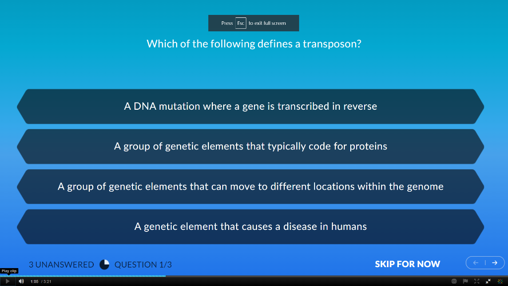 Solved Which of the following defines a transposon? A DNA | Chegg.com