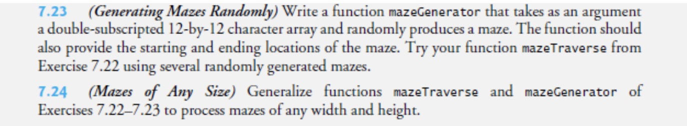 Solved 7.22 (Maze Traversal) The following grid is a | Chegg.com