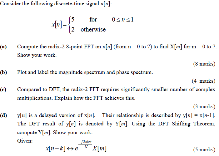 Solved Consider the following discrete-time signal x[n] : | Chegg.com