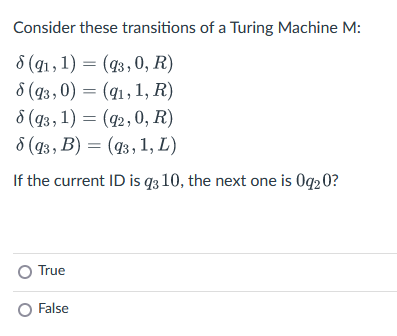 Solved Consider these transitions of a Turing Machine M: | Chegg.com