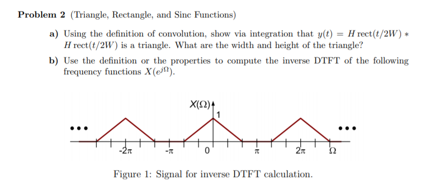 Solved Problem 2 (Triangle, Rectangle, and Sinc Functions) | Chegg.com