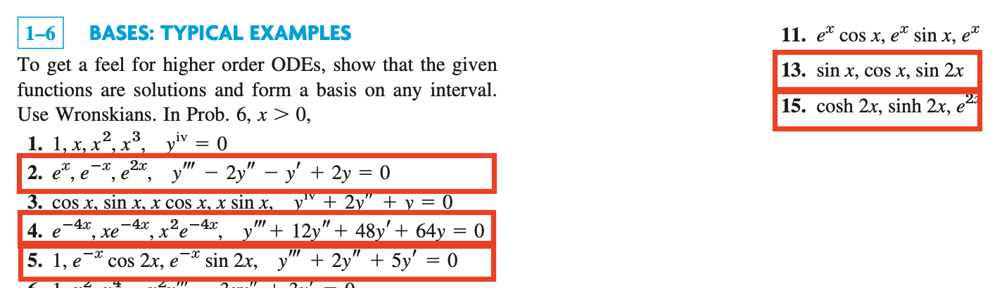 Solved For Higher Order Odes Show That The Givenfunctions