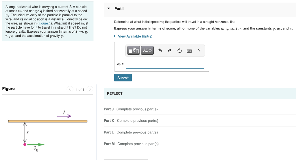 Solved A long, horizontal wire is carrying a current I. A | Chegg.com