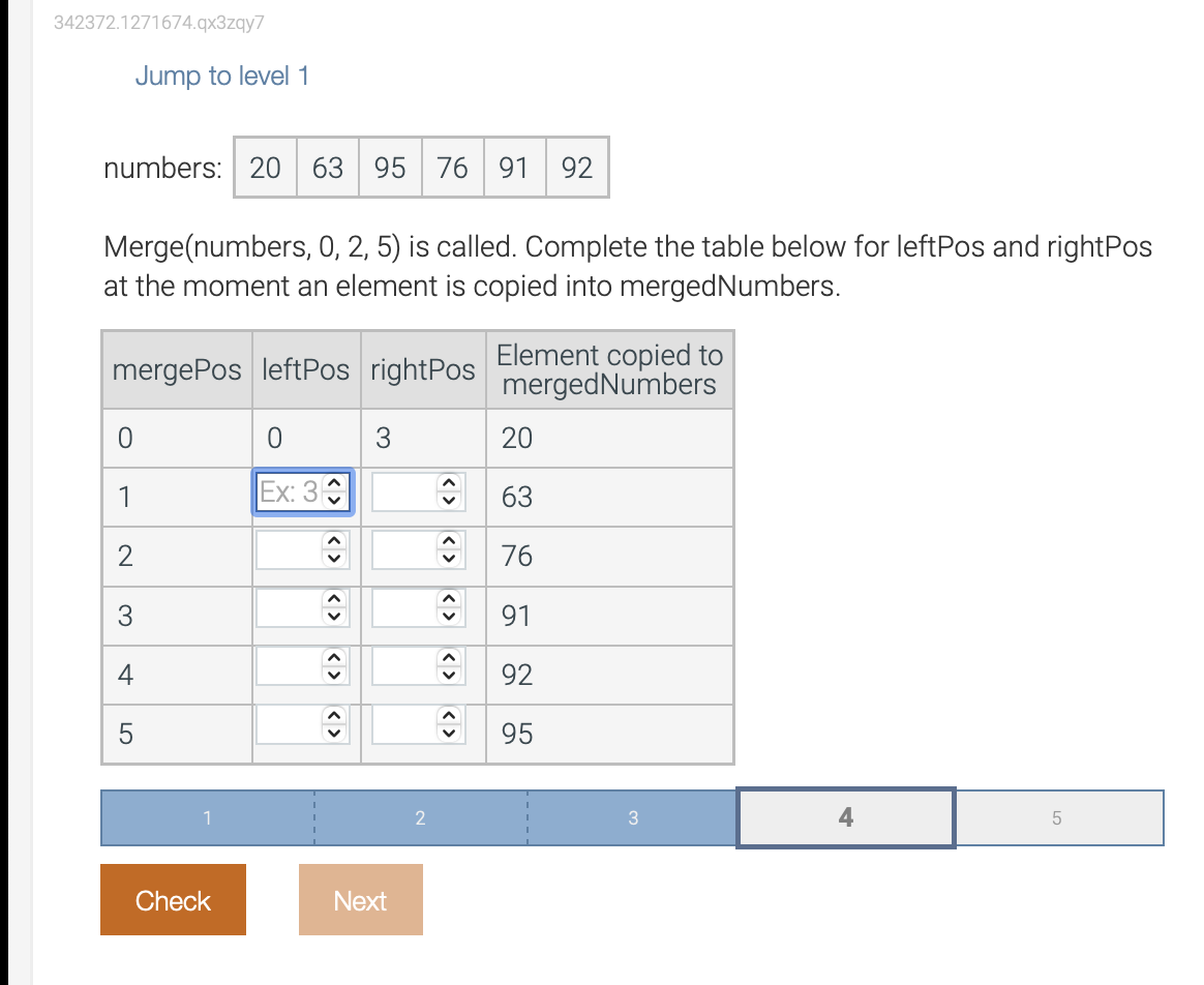 Solved 342372.1271674.qx3zqy7 Jump to level 1 numbers: 20 63 | Chegg.com