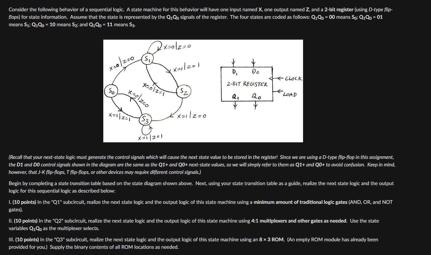 Solved Consider the following behavior of a sequential | Chegg.com