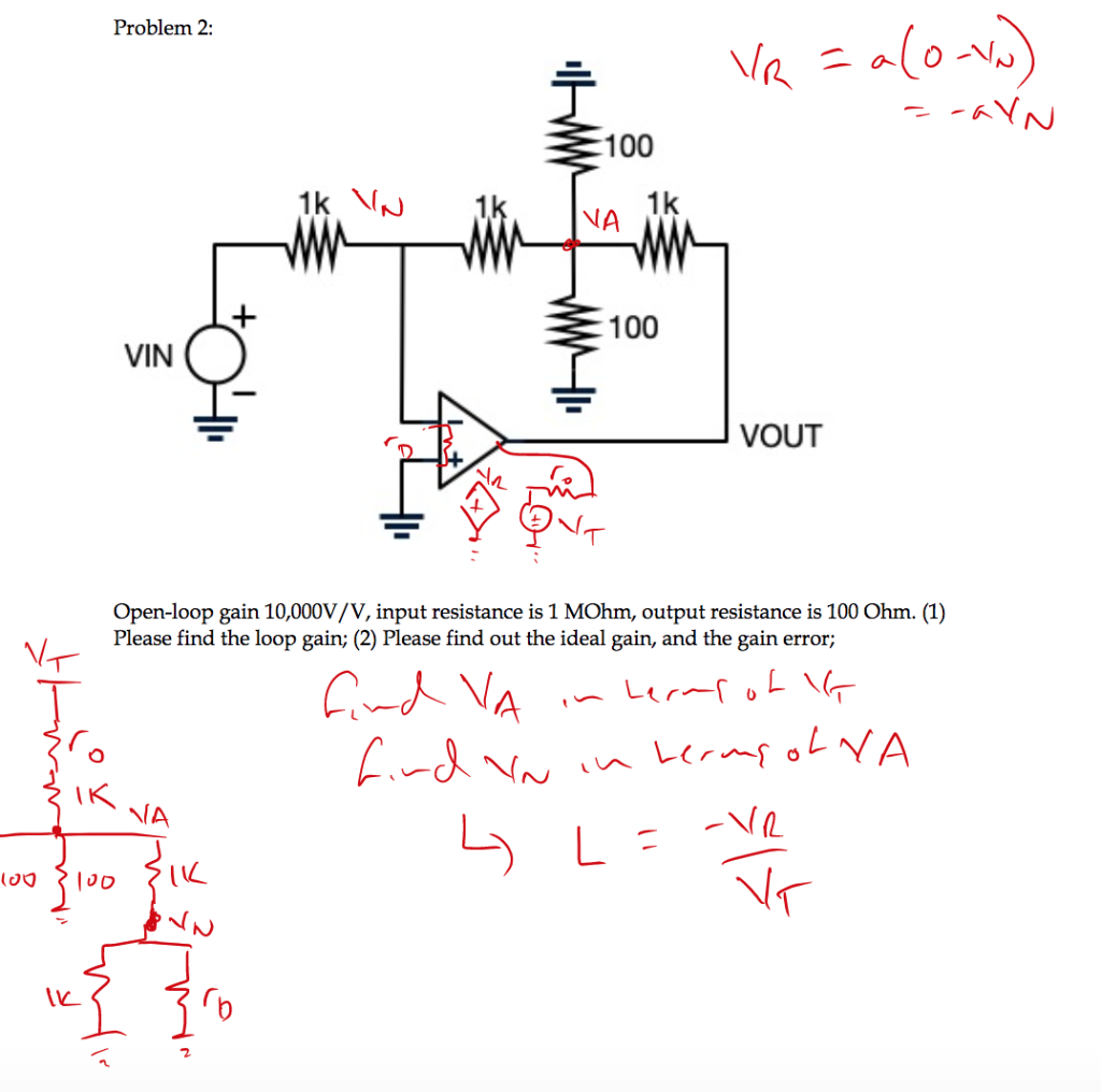 Solved Problem 2: Į VR = a(0-1) =-ayn 3100 3 100 VIN VOUT | Chegg.com