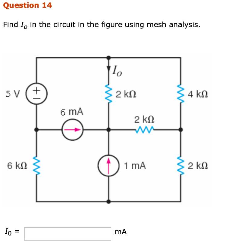 Solved Question 15 Use Loop Analysis To Find Vo In The 