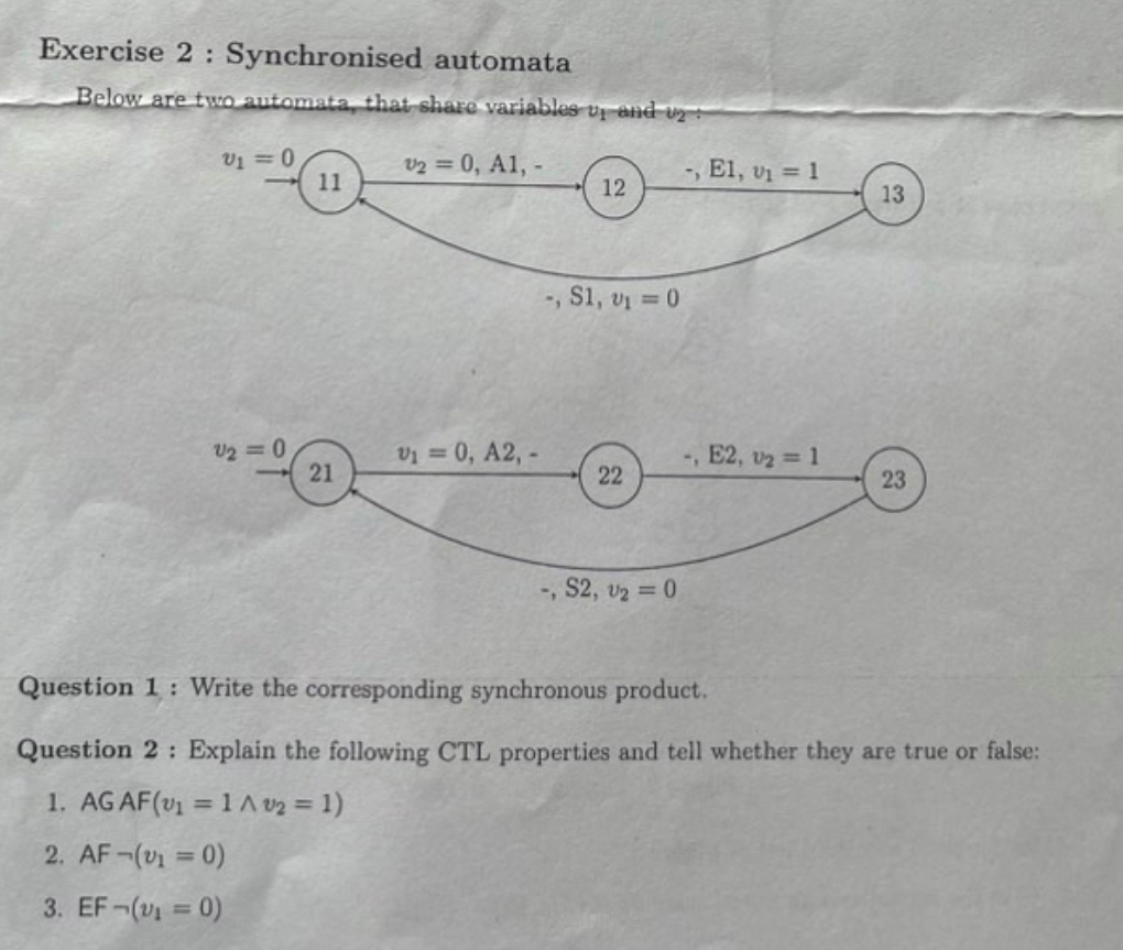 Solved Question 1: Write the corresponding synchronous | Chegg.com