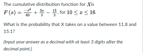 Solved The cumulative distribution function for Xis F(x) = + | Chegg.com