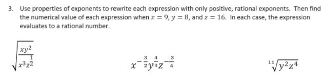 Solved 3. Use properties of exponents to rewrite each | Chegg.com