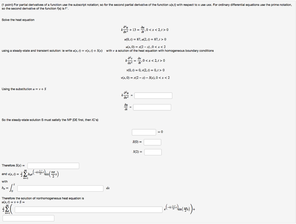 Solved 1 Point For Partial Derivatives Of A Function Use