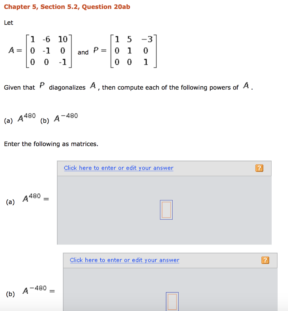 Solved Chapter 5 Section 5 2 Question 20ab Let A [1 6 0