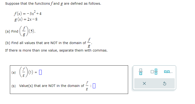 Solved Suppose that the functions f and g are defined as | Chegg.com