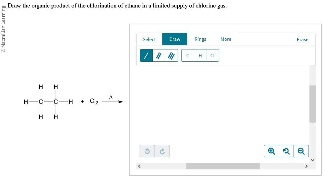 Solved Draw the organic product of the chlorination of | Chegg.com