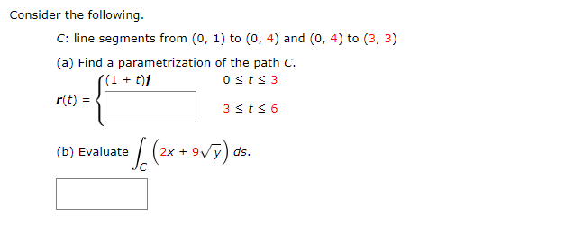 Solved Consider the following. C: line segments from (0, 1) | Chegg.com